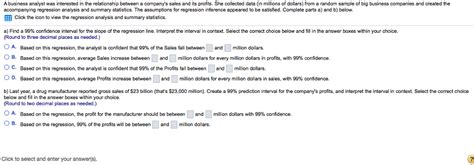 Solved A Business Analyst Was Interested In The Relationship