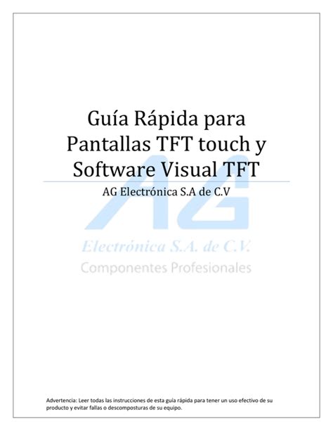 guía rápida para pantallas tft touch y software visual tft