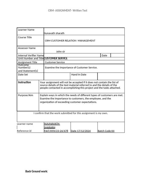 Crm Written Assignment Pdf Usability Customer Relationship Management