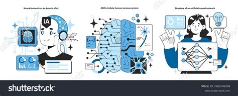 Neural Network Branch Ai Set Self Learning Stock Vector Royalty Free Shutterstock
