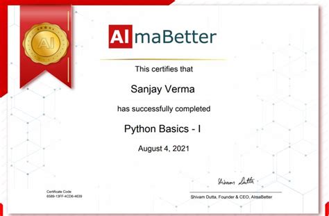 Sanjay Verma On Linkedin Python Education Kudos Certification