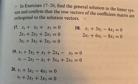 Solved In Exercises 17 20 Find The General Solution To The