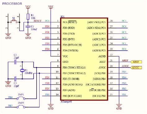 atmega48 88 168 development board basic circuit circuit diagram