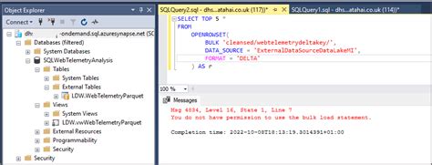 User Permissions In Serverless Sql Pools External Tables Vs Views