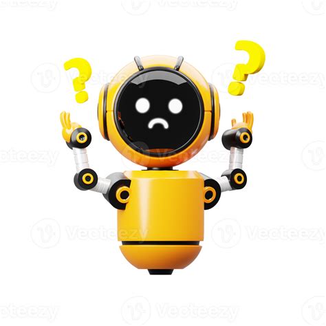 3d Orange Robot Character Confuse 23404916 Png