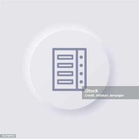 서버 아이콘 웹 디자인 응용 프로그램 Ui 등을 위한 White Neumorphism 소프트 Ui 디자인 버튼 벡터 3차원