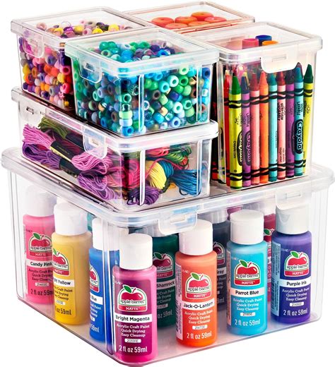 Sorbus 6 Piece Art Supply Storage Organizer Stackable Craft