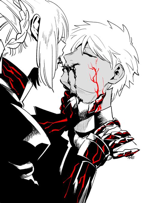 Artoria Pendragon Archer Saber Alter And Archer Alter Fate And More Drawn By Nishiyama