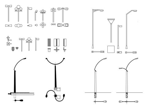 Street Light Cad Blocks In Autocad 2d Drawing Dwg File Cad File