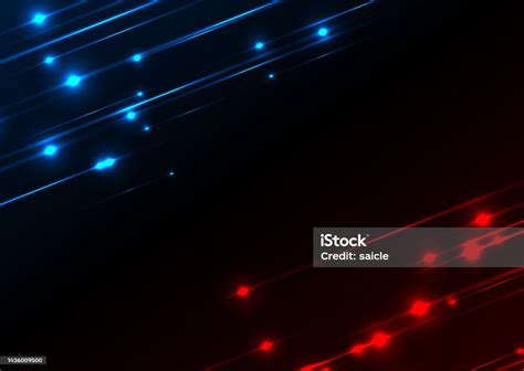 파란색과 빨간색 네온 빛나는 레이저 라인 하이테크 배경 0명에 대한 스톡 벡터 아트 및 기타 이미지 0명 Led 조명 고풍스런 Istock