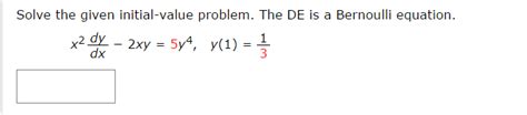 Solved Solve The Given Initial Value Problem The De Is A