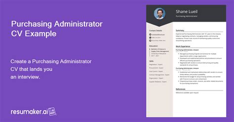 Purchasing Administrator CV Examples Template 20 Tips