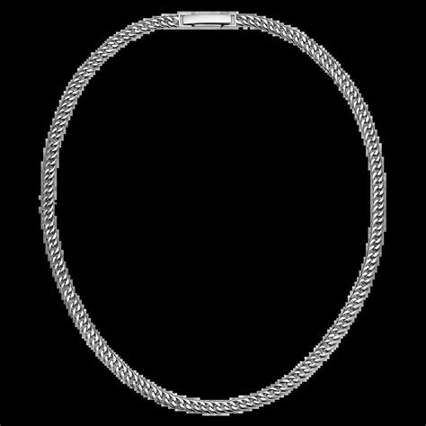 Double Cuban Chain Necklace In Platinum 6mm