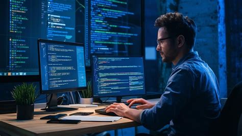 Premium Photo Programmer Working In A Software Development And Coding Technologies Website Design