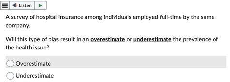 Solved Will This Type Of Bias Result In An Overestimate Or