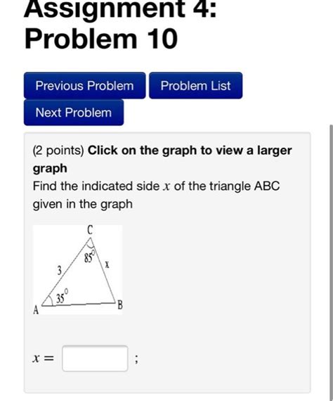 Solved Assignment 4 Problem 10 Previous Problem Problem