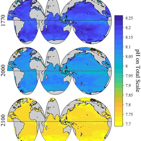 Spatial Distribution Of Global Surface Ocean Ph T Total Hydrogen