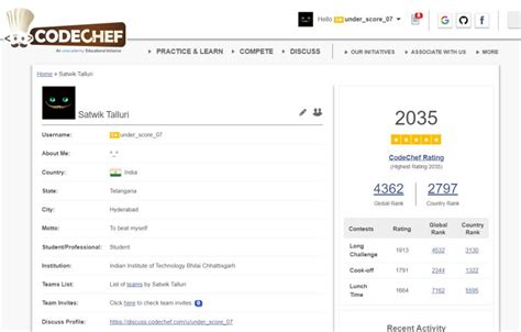 Satwik Talluri On Linkedin Codechef Competitiveprogramming Algorithms Datastructures 58