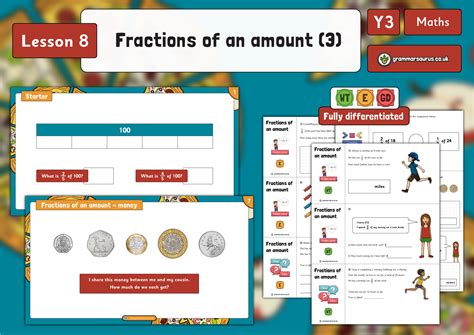 Year 3 Fractions Fractions Of An Amount 3 Lesson 8 Grammarsaurus