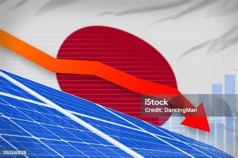 일본 태양 에너지 파워 하강 차트 화살표 다운재생 자연 에너지 산업 그림 3d 일러스트레이션 0명에 대한 스톡 사진 및 기타 이미지 Istock