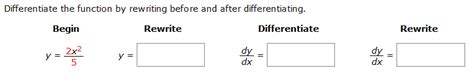 Solved Differentiate The Function By Rewriting Before And