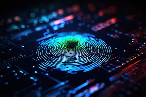 Biometric Fingerprint Password With Padlock Icon Security Concept