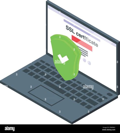 Laptop Ssl Certificate Icon Isometric Of Laptop Ssl Certificate Vector Icon For Web Design
