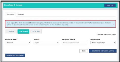 Advisory E Invoice JSON Download Functionality Live On GST E Invoice Portal