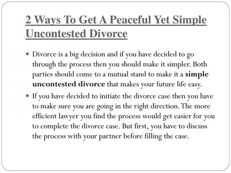ppt 2 ways to get a peaceful yet simple uncontested divorce