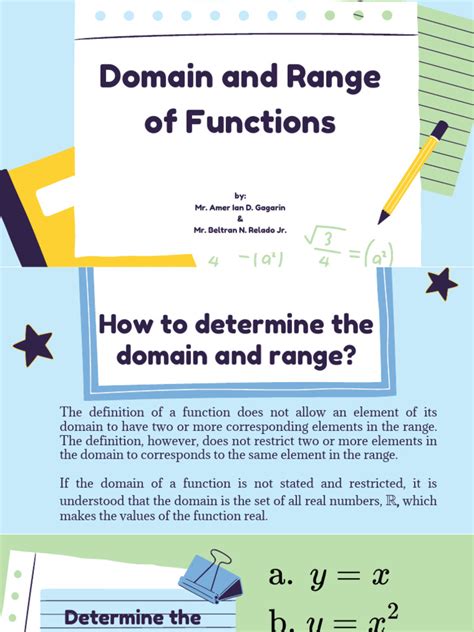 Domain And Range Of Function Pdf Function Mathematics Equations