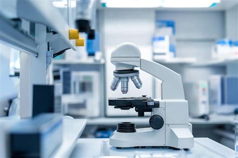 Closeup View Of An Automated Microscope System Analyzing Samples In A Hightech Lab Setting