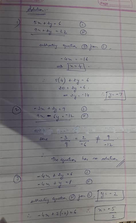 [solved] Solve The Following Systems Of Linear Equations Using The