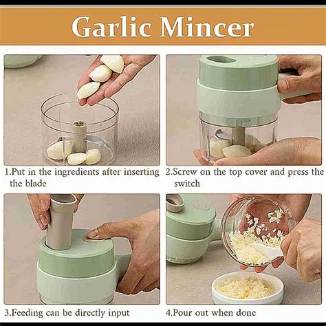 Gatling Food Chopper 4в1 Мултифункционална Електрическа Резачка за Зеленчуци с Usb Зареждане