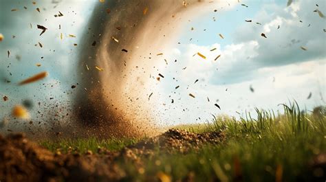 Arafed Image Of A Tornado Of Dirt And Grass Blowing In The Wind