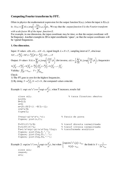 Pdf Computing Fourier Transforms By Fft