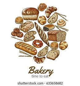 Bakery Bread Pastry Sketch Vector Challah Stock Vector Royalty Free