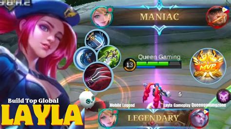 Maniac + Legendary!! Layla Pro Gameplay Layla Crazy DMG !Top Global Layla Build & Emblem 2024 ...