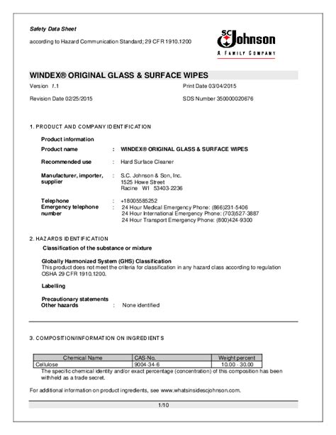 W5 Antibacterial Multi Surface Wipes Safety Data Sheet At Mackenzie