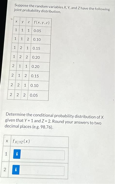 solved suppose the random variables x y ﻿and z ﻿have the