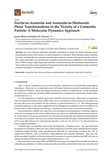 Pdf Ferrite To Austenite And Austenite To Martensite Phase