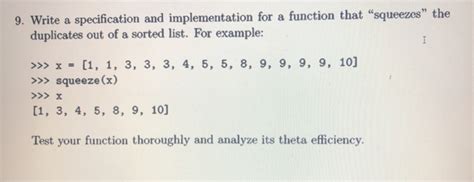 Solved 9 Write A Specification And Implementation For A