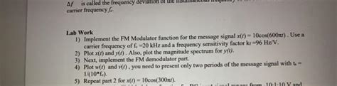 Solved Lab Work Implement The FM Modulator Function For Chegg