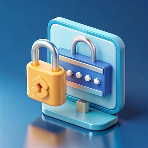 3d Locked Padlock And Password On Computer Cyber Security To Protect