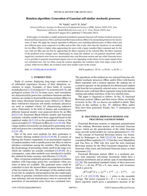 pdf rotation algorithm generation of gaussian self similar