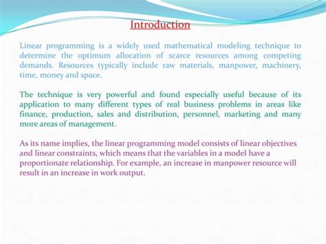 linear programming pptx computing technology and computing