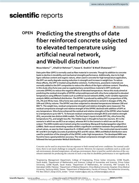 Pdf Predicting The Strengths Of Date Fiber Reinforced Concrete