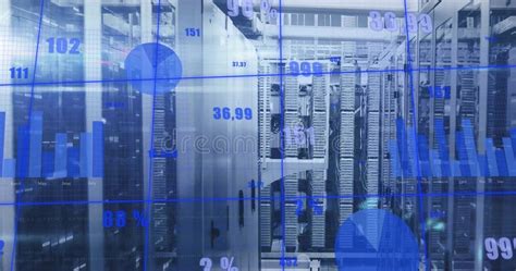 Image Of Diagrams And Data Processing Over Server Room Stock Image Image Of Software