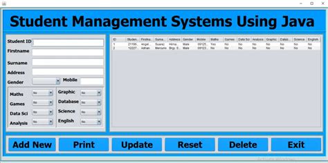 Student Management System Project In Java With Source Code