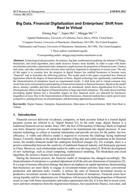 Pdf Big Data Financial Digitalization And Enterprises Shift From
