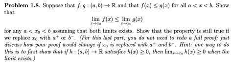 Solved Problem Suppose That F G A B R And That Chegg